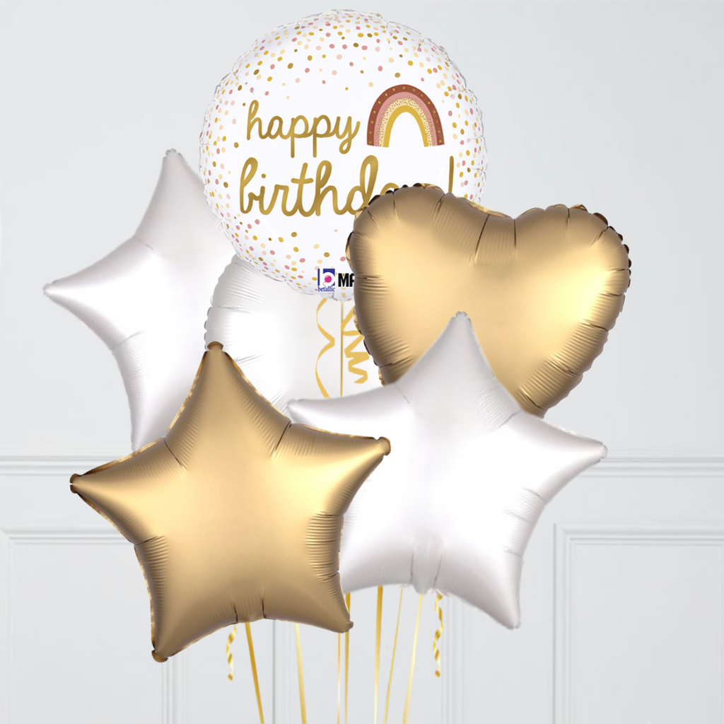 Rainbow Birthday Balloon Bouquet – Joballoons.ie