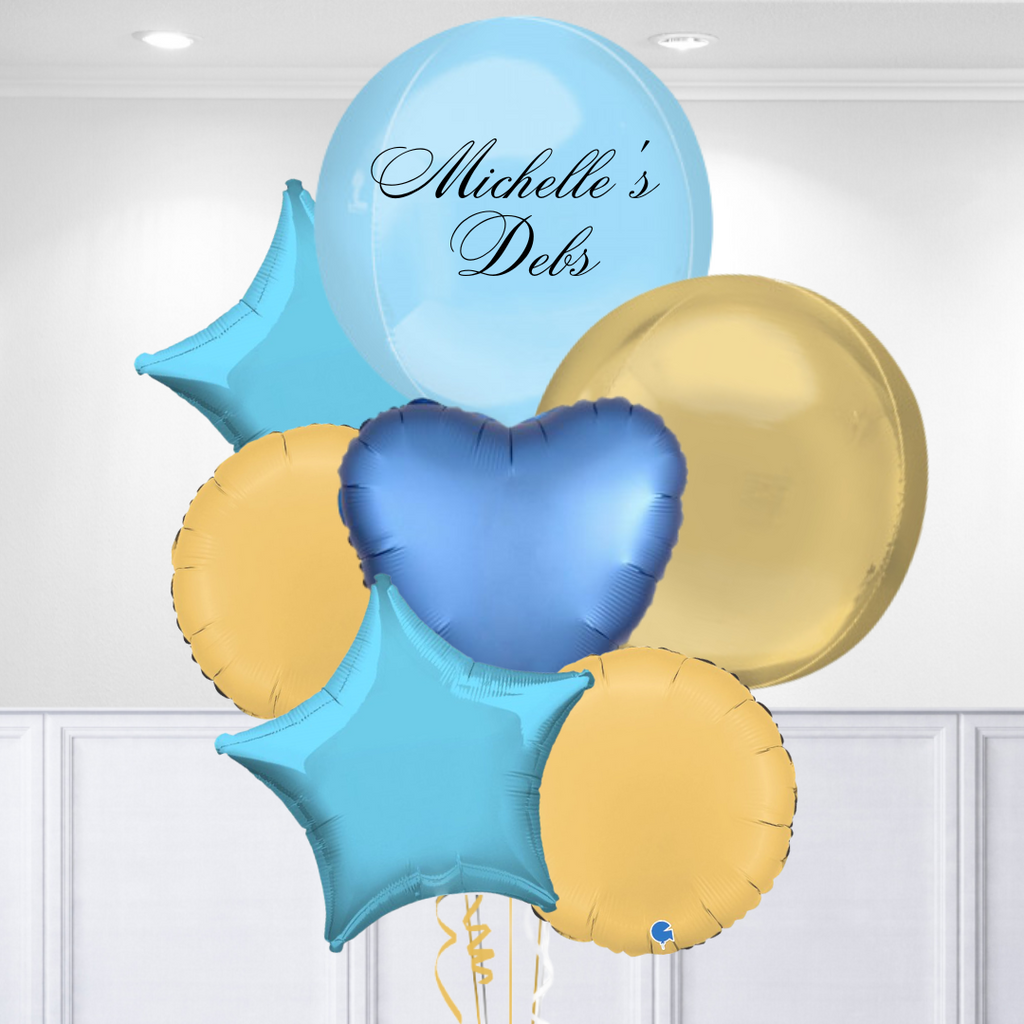 Blue Debs Personalised Giant Inflated Balloon Bunch – Joballoons.ie