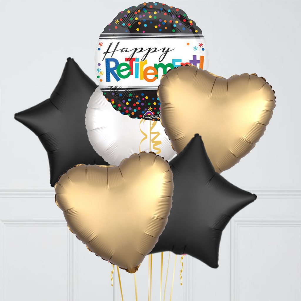 Happy Retirement Classy Foil Balloon Bouquet – Joballoons.ie
