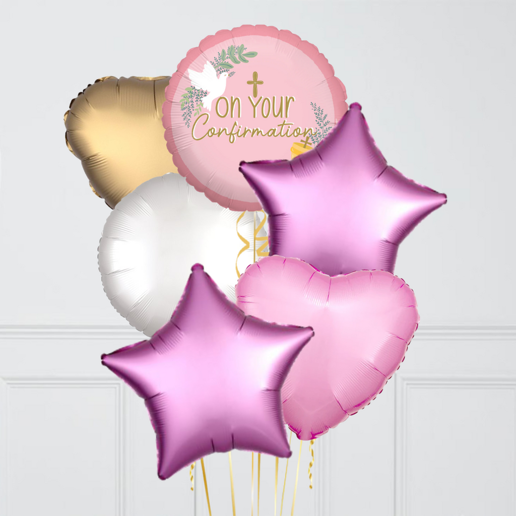 Pink On Your Confirmation Foil Balloon Bouquet – Joballoons.ie